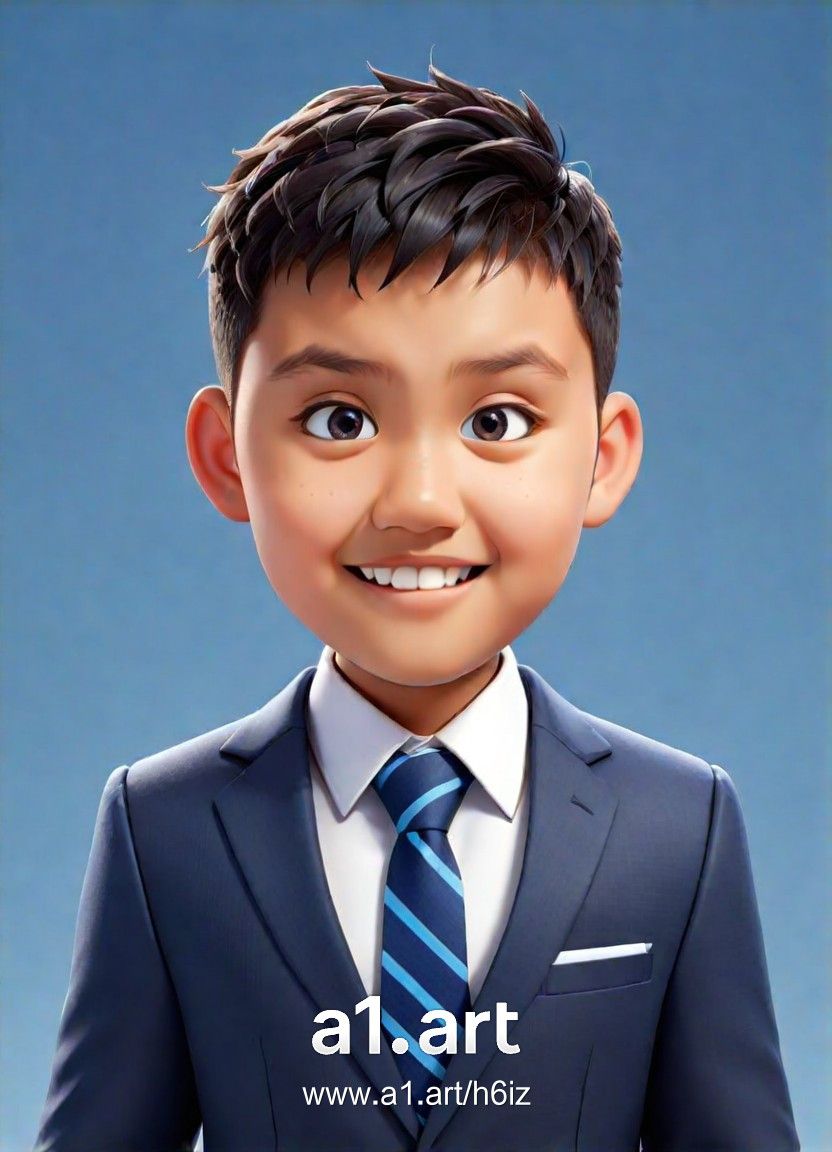 Boy Wearing Formal Suit and Tie - a1.art