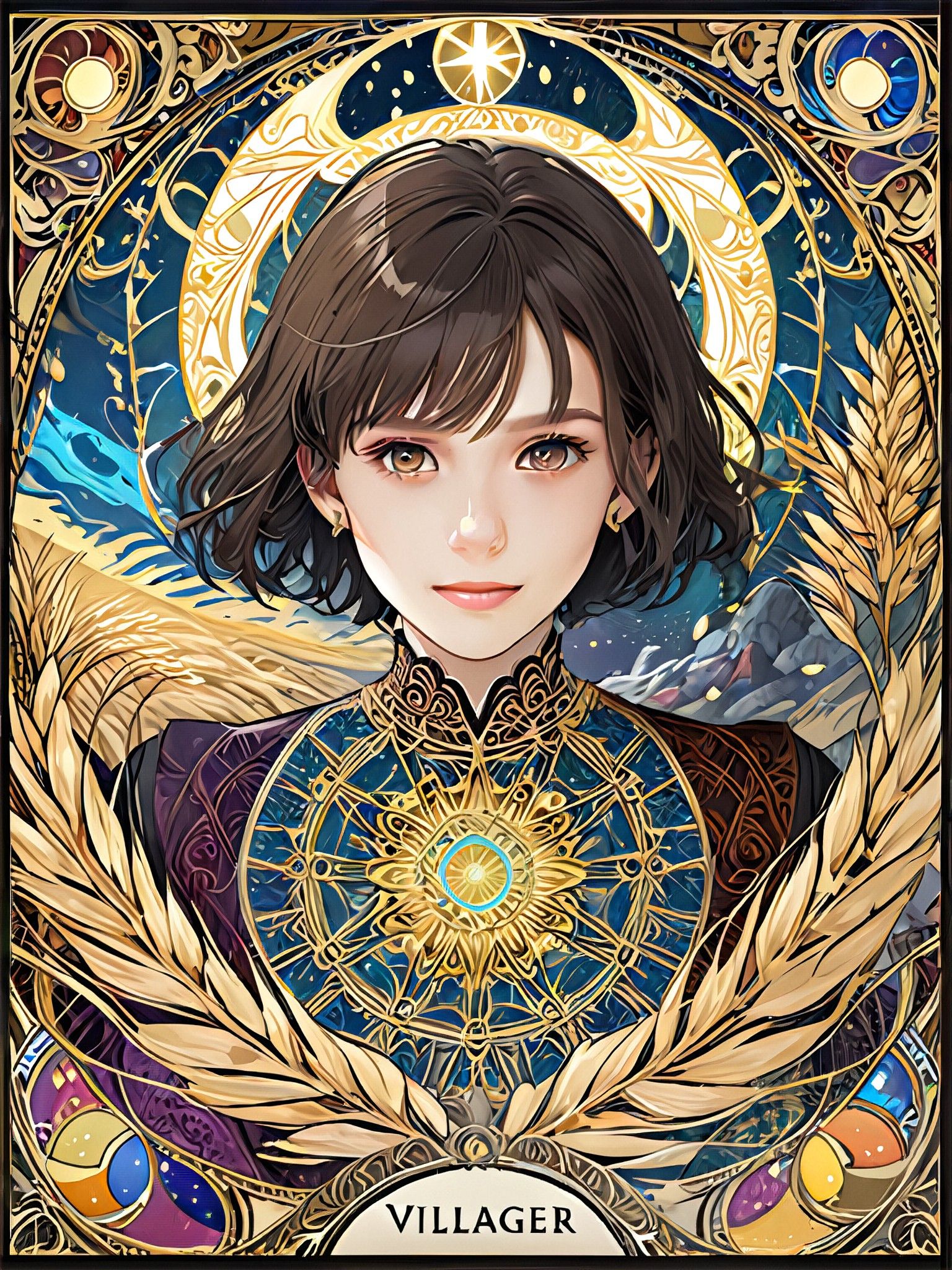 Tarot Card Style - Villager | A1.art