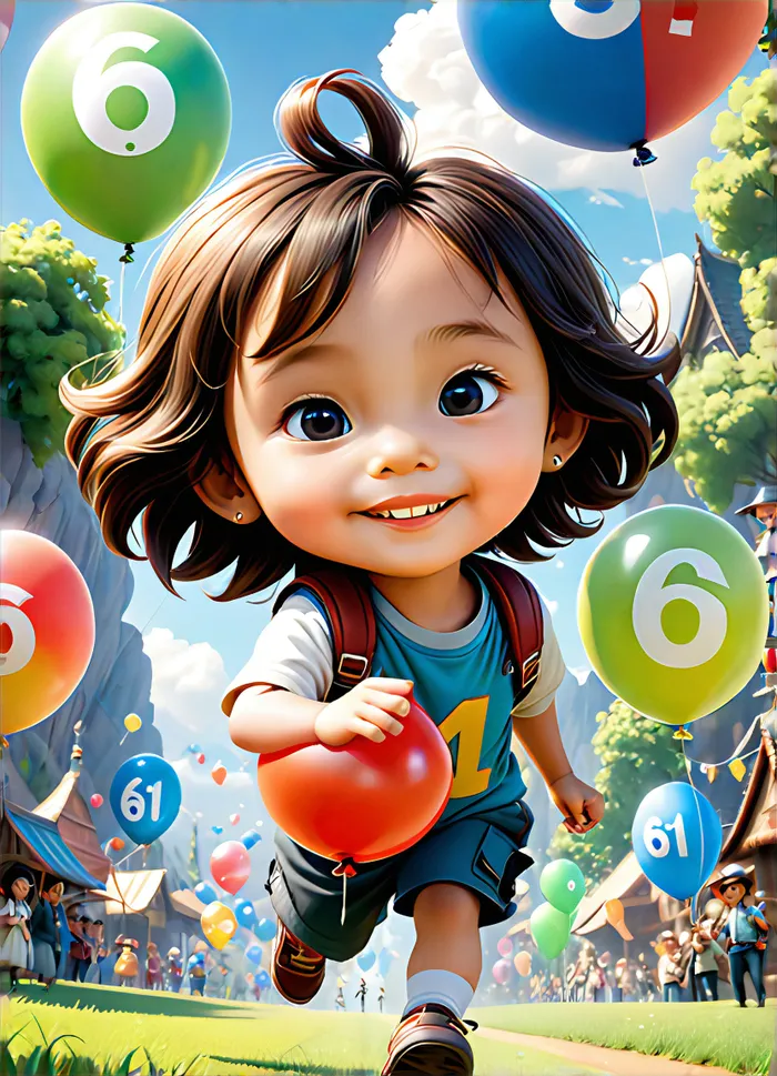 The balloon chasing kid | A1.art