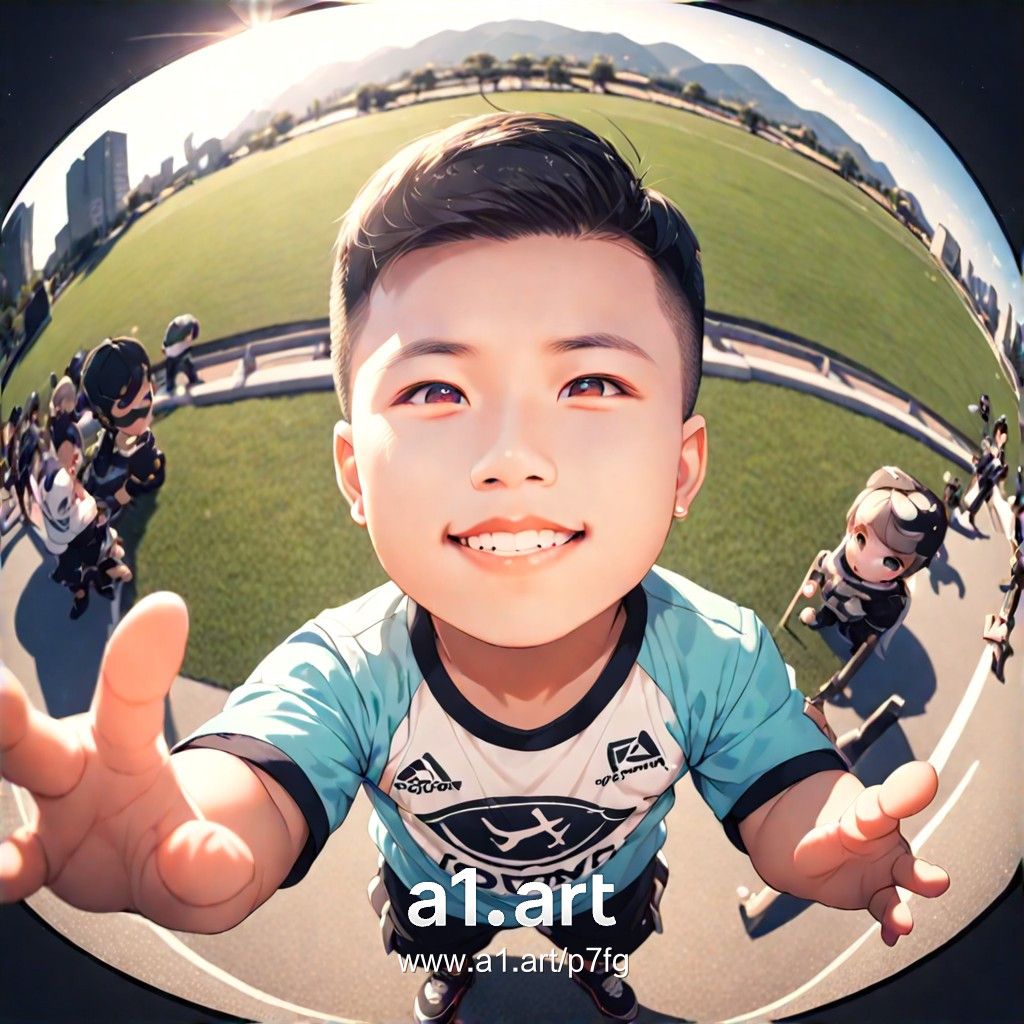 3D Rendering of a Young Boy with a Big Smile - a1.art