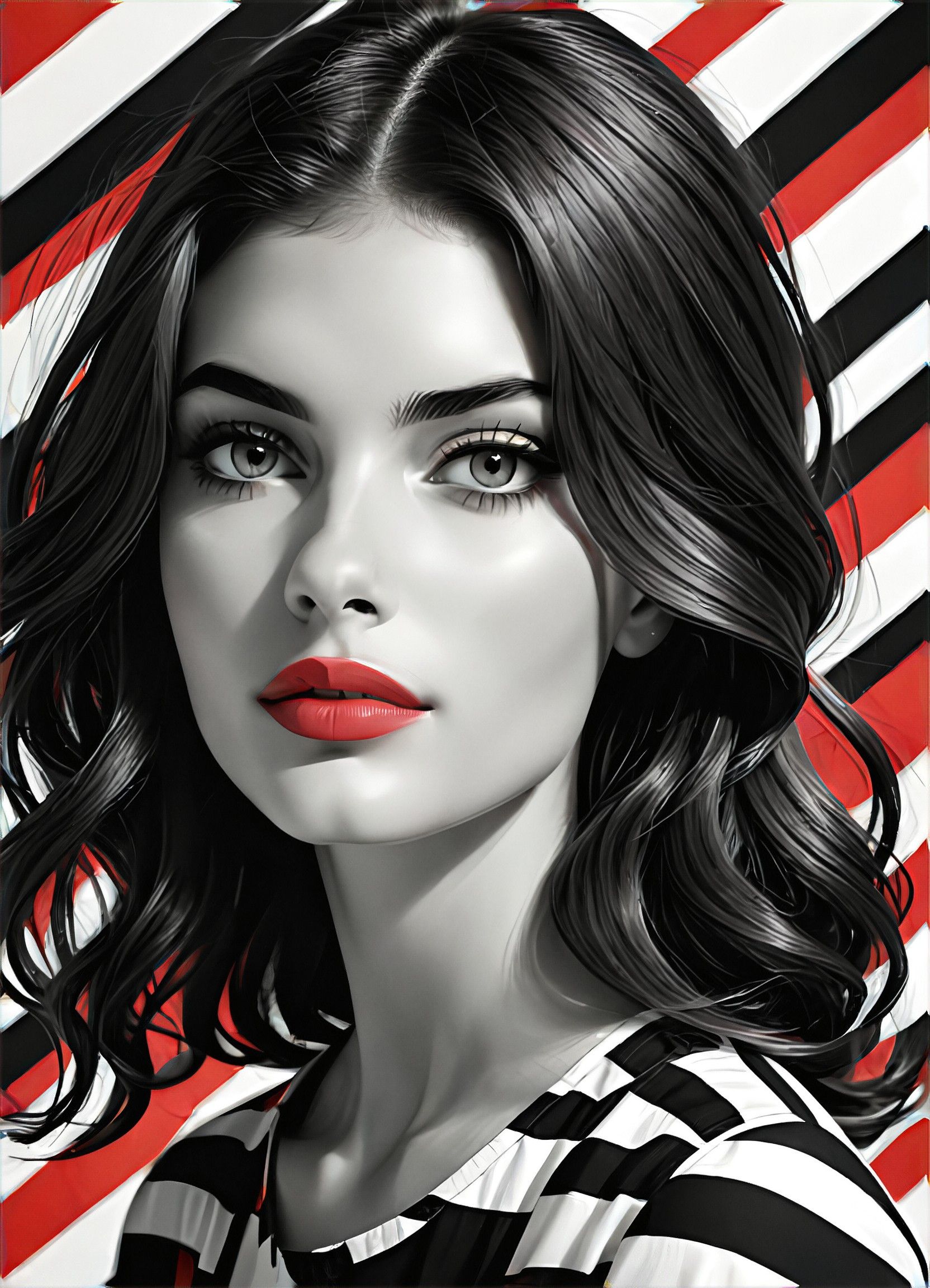 Stripe Style Portrait | a1.art