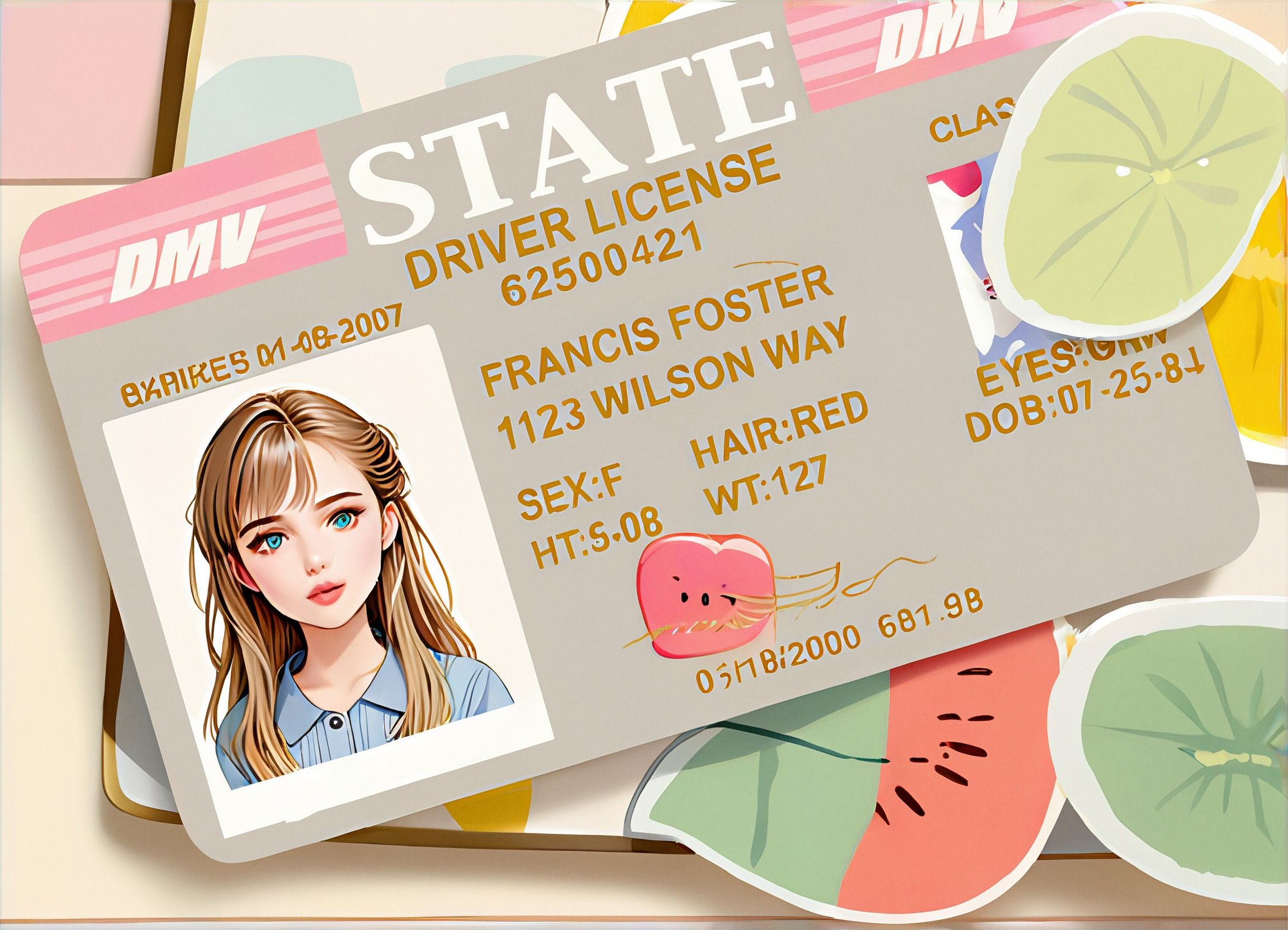 Cute drive license | a1.art