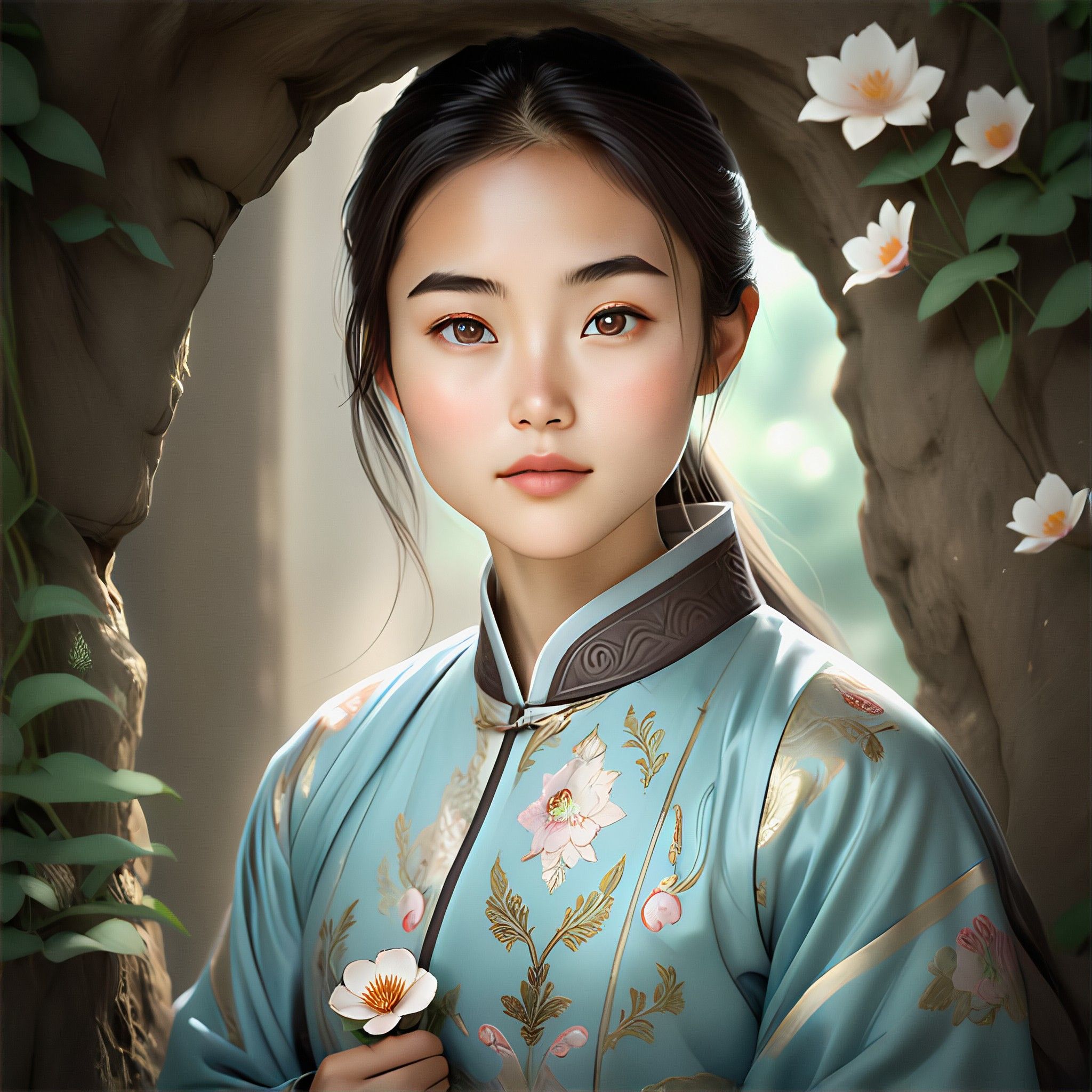 TGG Tianti Mountain Grottoes - Cave Girl 3 | a1.art