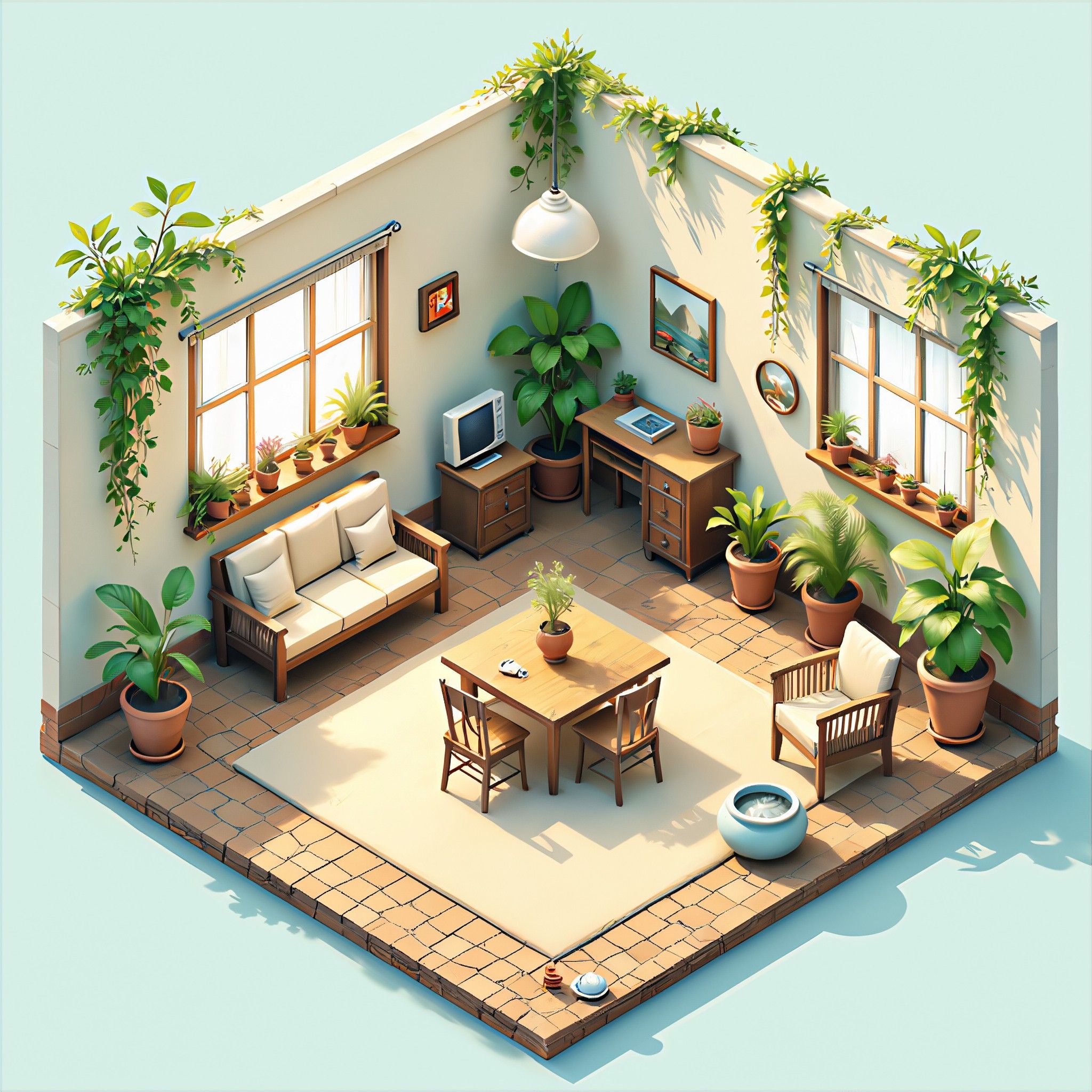 Cartoon Lovely Room Style Converter | a1.art