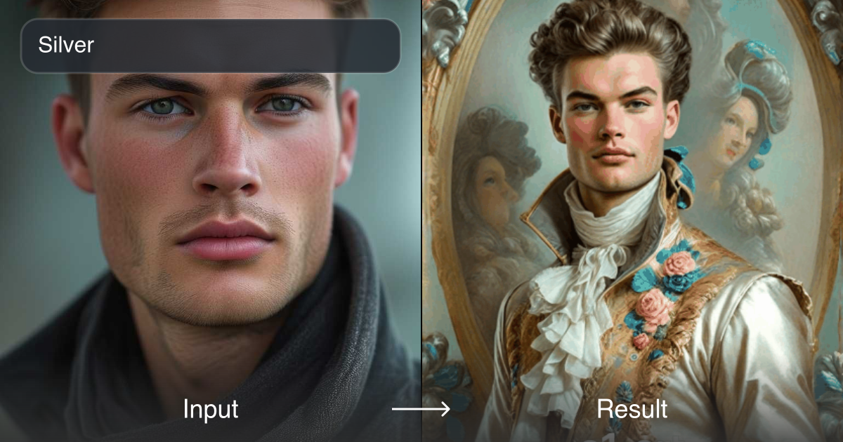 Rococo Portrait of Gentleman Video Style Converter | a1.art