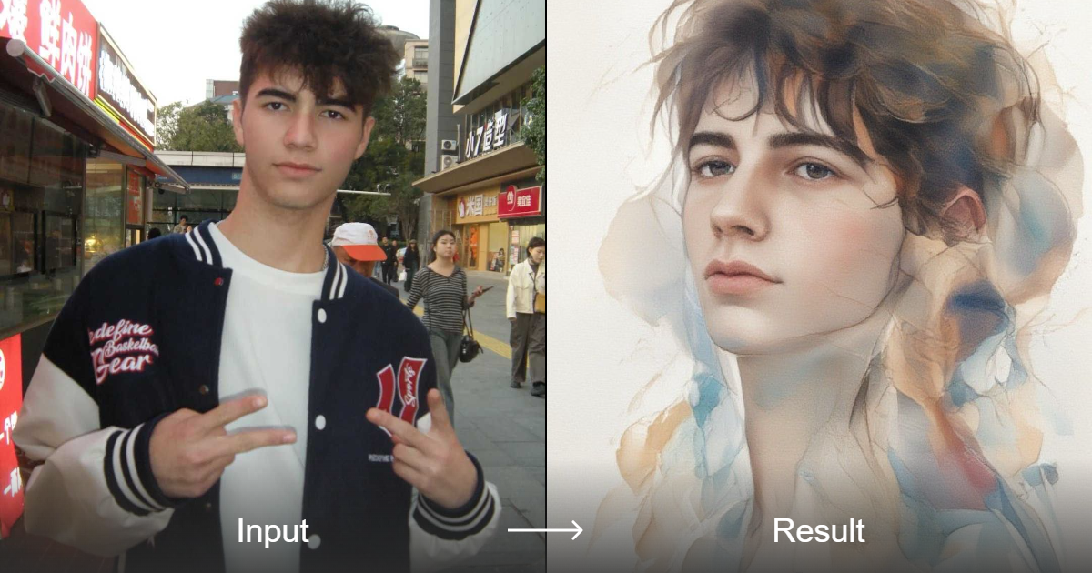 Side Portrait Watercolor Style Converter | a1.art