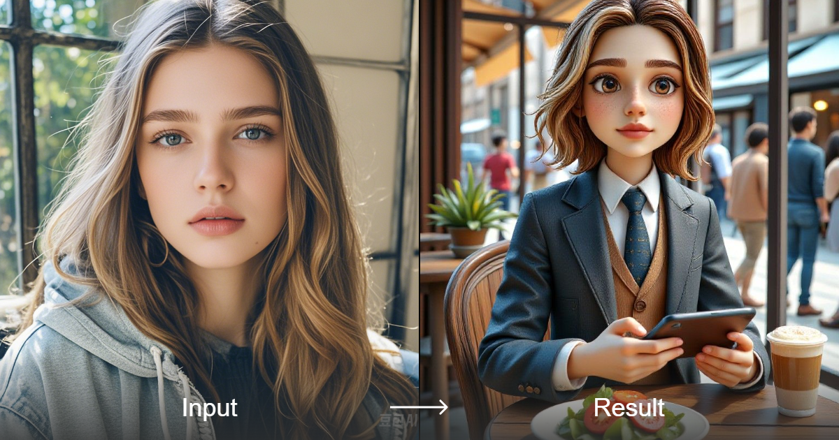 "3D Cartoon Style Converter - Chic Urban White-collar" | a1.art