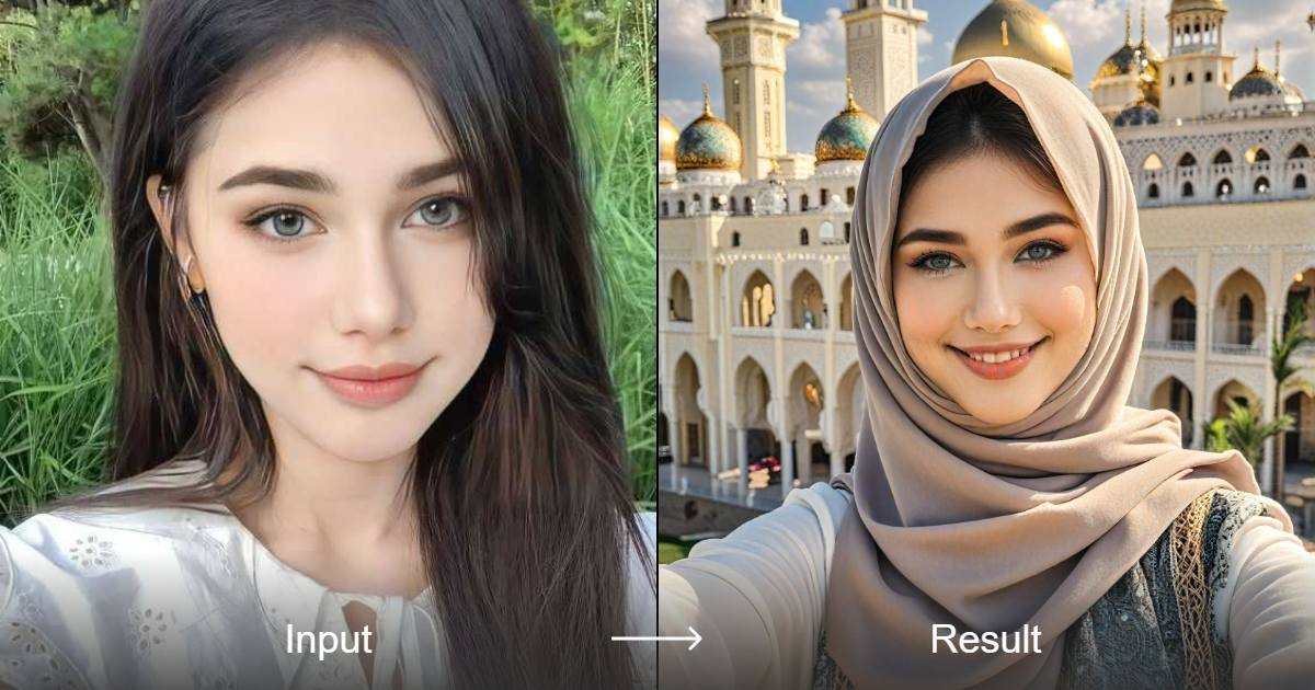 Muslim Girl Selfie Style Converter | a1.art